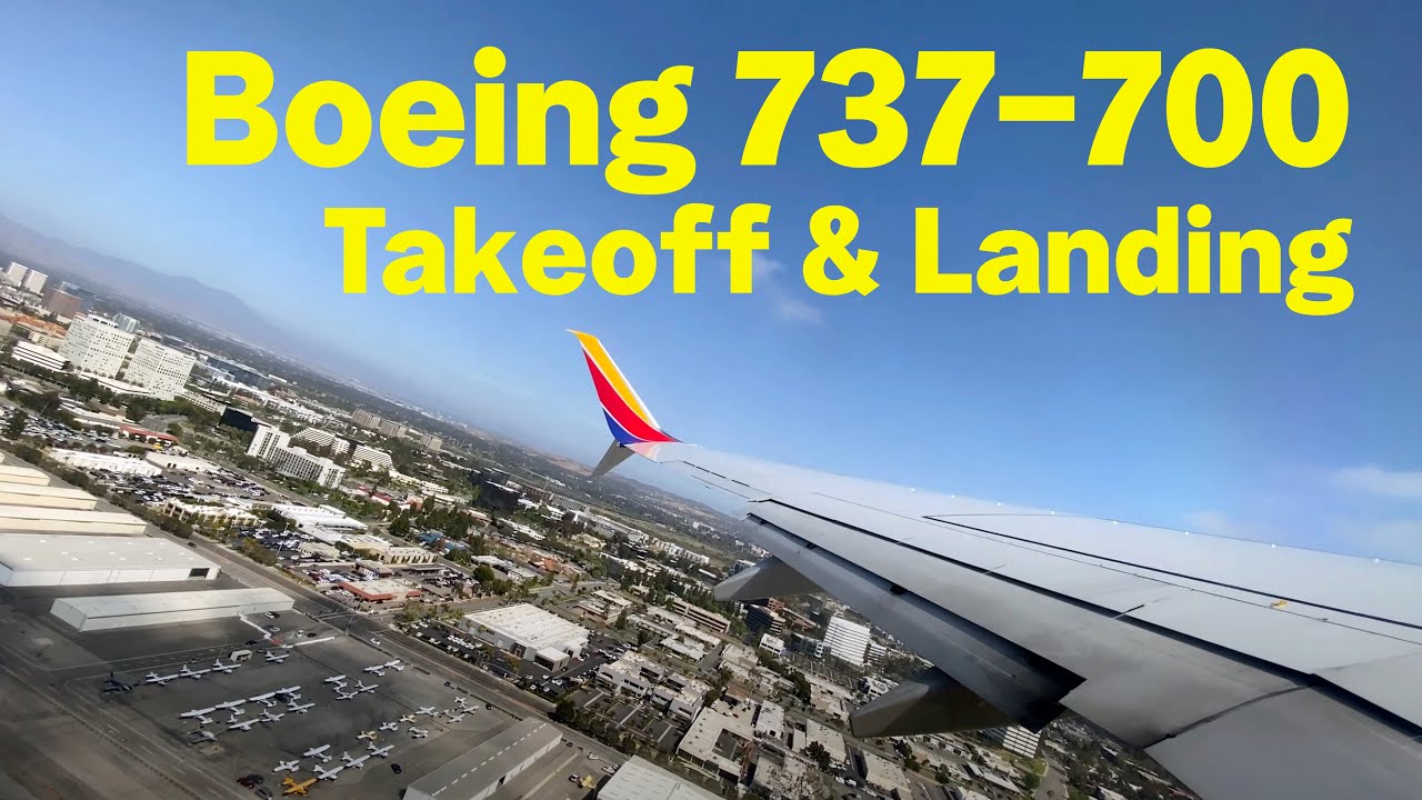 Boeing 737-700 Takeoff & Landing Wing View 4K HD - YouTube