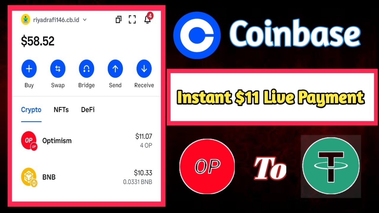 Coinbase Instant Live Payment $11 Optimism OP Token|| Live Withdraw ...