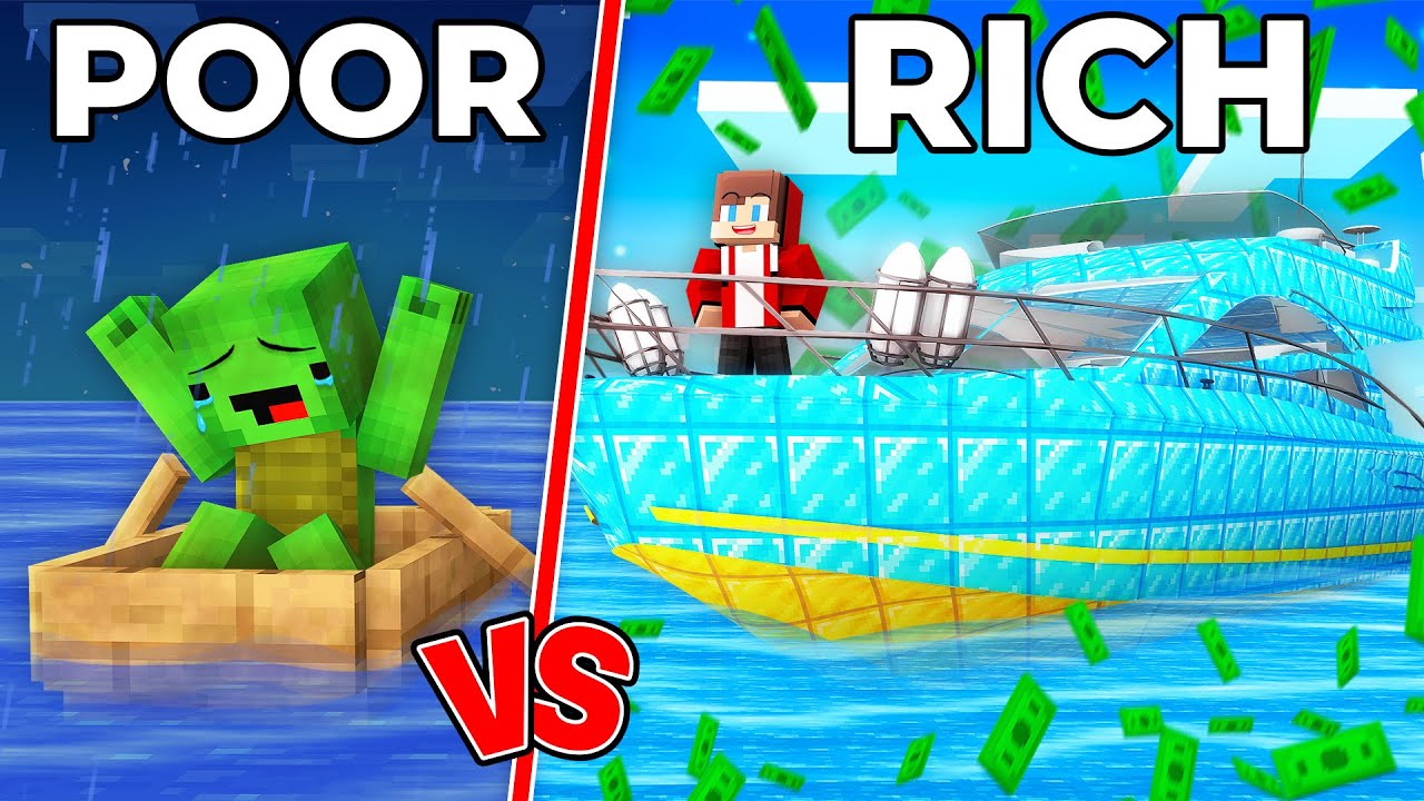 Poor Mikey Boat vs Rich JJ Ship Survival Battle in Minecraft ? (Maizen) - YouTube