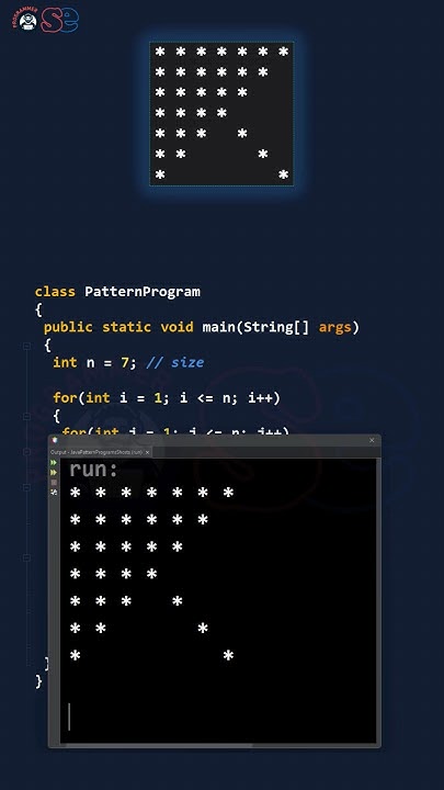 Pattern program in Java | Filled arrow pattern program in less than 60 ...
