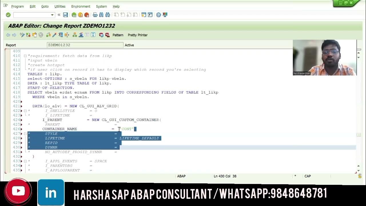 instance and creating object in single instance || abap training - YouTube