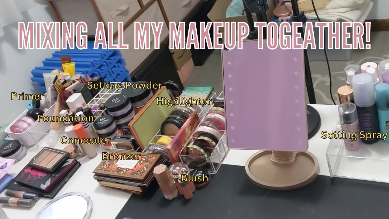 MIXING ALL MY MAKEUP TOGETHER!! - YouTube