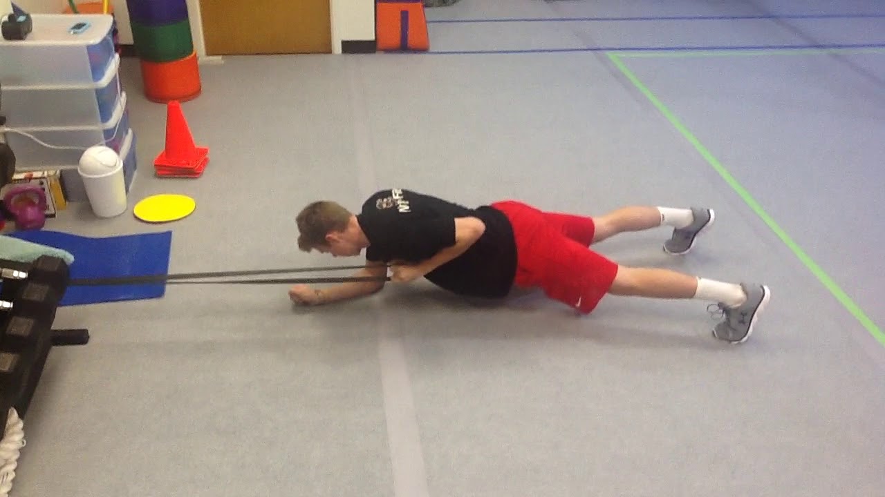Plank with Band Pull - YouTube