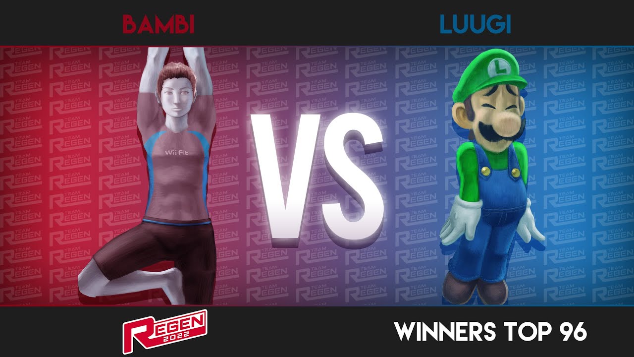 Regen 2022 | Wave C: Bambi (Wii Fit Trainer) Vs Luugi (Luigi) - YouTube