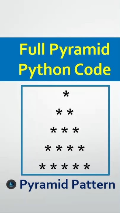 Python Trick & tips Pyramid Pattern (Full Pyramid) #python #pythonprogramming #coding - YouTube