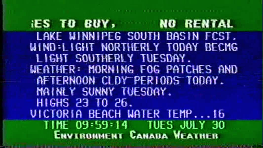 Environment Canada Weather Channel - Winnipeg 1996-07-30 - YouTube