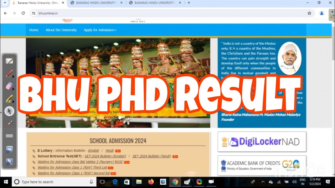 bhu phd result 2023-24 , bhu phd fee payment - YouTube