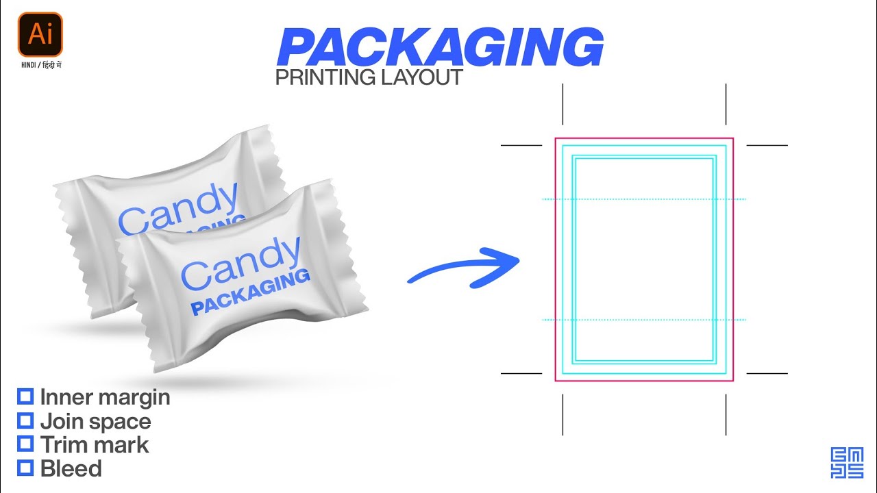 Candy Packaging | Printing Layout | Adobe illustrator tutorial in HINDI ...