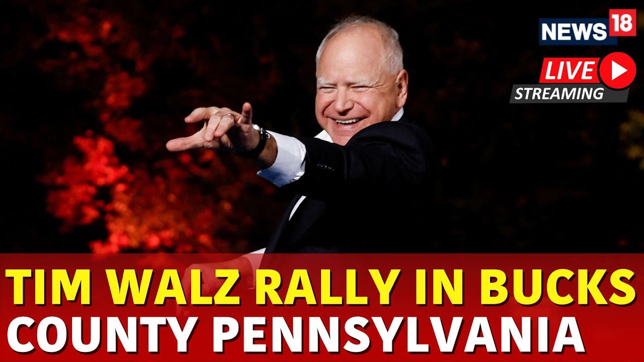 Tim Walz Rally In Bucks County Live | Tim Walz Speech | Tim Walz Vs JD ...