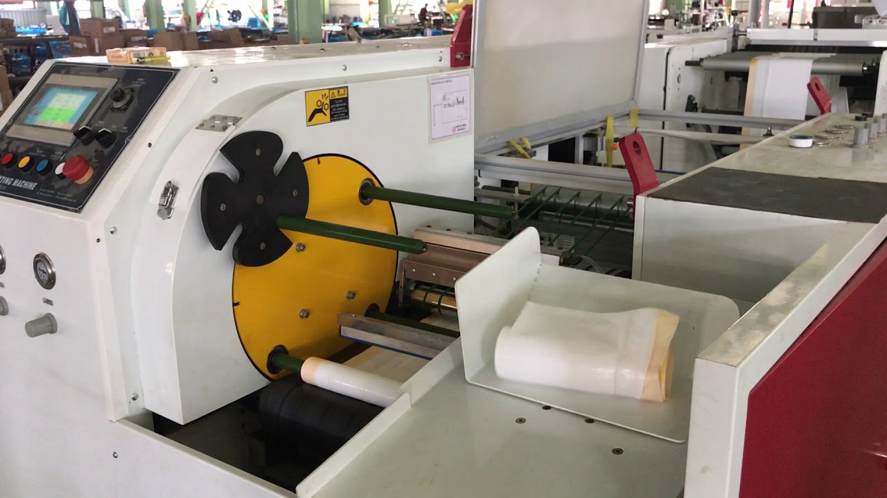 CW 1200SPG+OR drawstring bag making machine for overlap & perforation ...