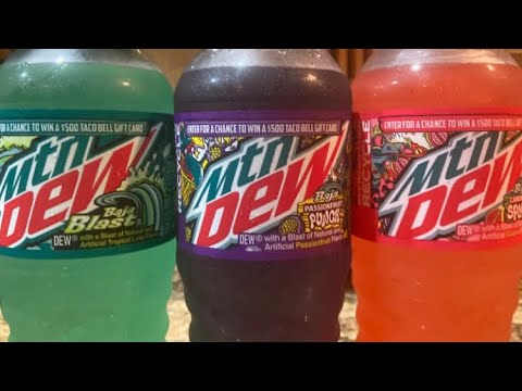 THESE NEW FLAVORS ARE BAJA BLASTING! Trying All Three Mtn Dew Baja ...
