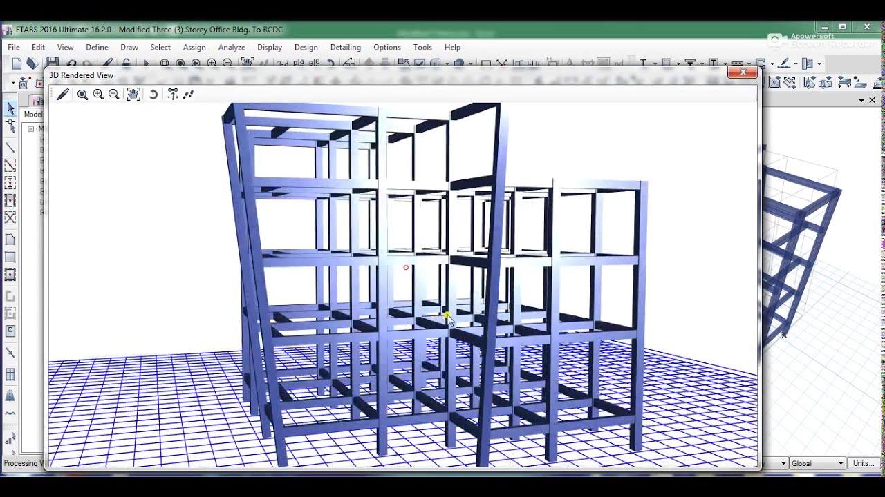 ETABS 2016 TO RCDC Three Story Office w/ Deck Part 3 of 12 - YouTube