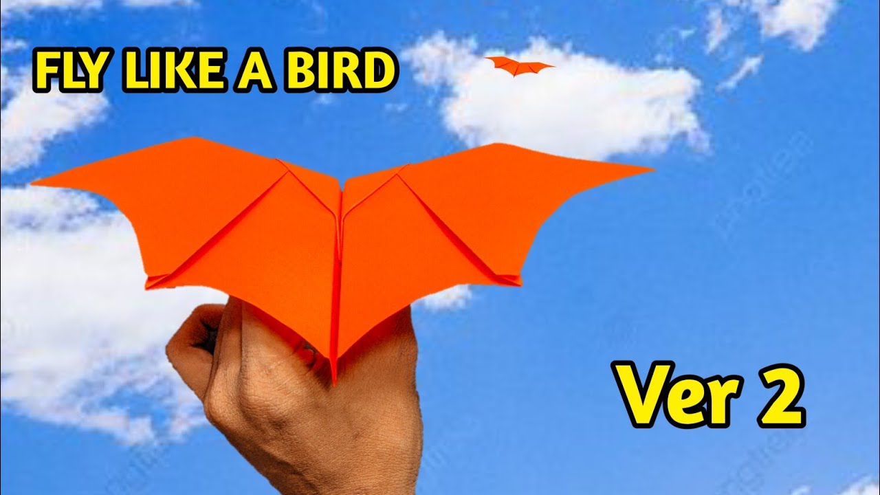 New version of origami bat - can fly like a bird - YouTube
