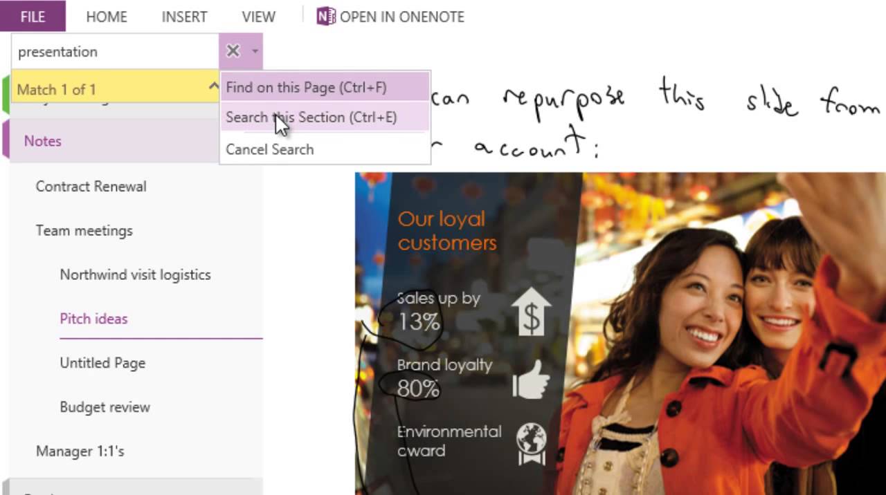 OneNote 2013 Web App Search - YouTube