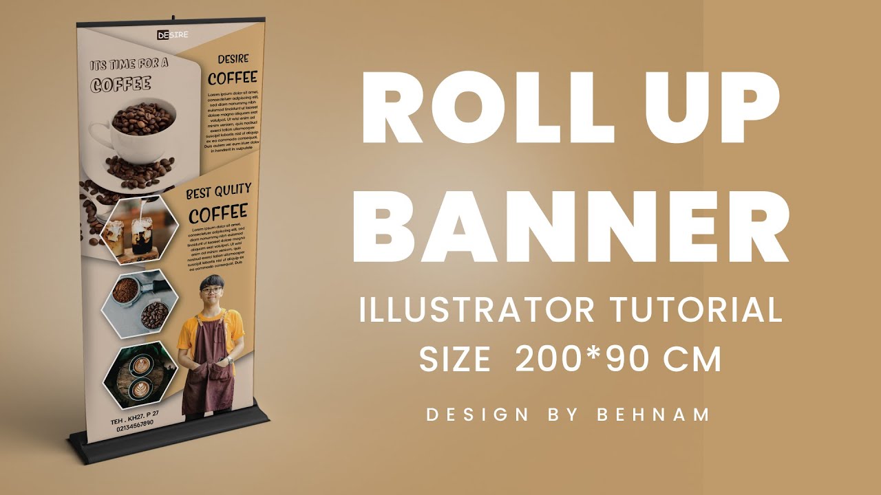 How to Design a Professional Roll-Up Banner in Illustrator - YouTube