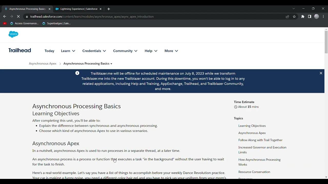 Asynchronous Processing Basics Unit Asynchronous Apex Youtube