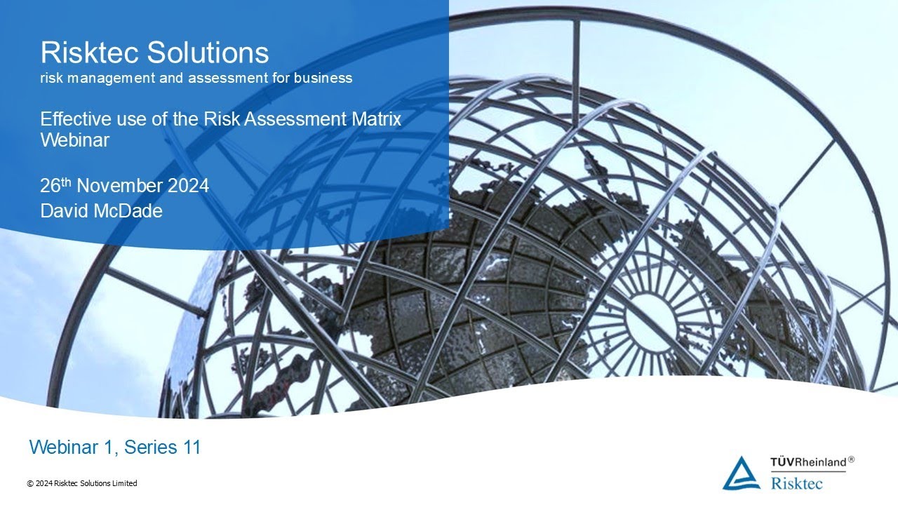 WEBINAR - Effective use of the Risk Assessment Matrix - YouTube