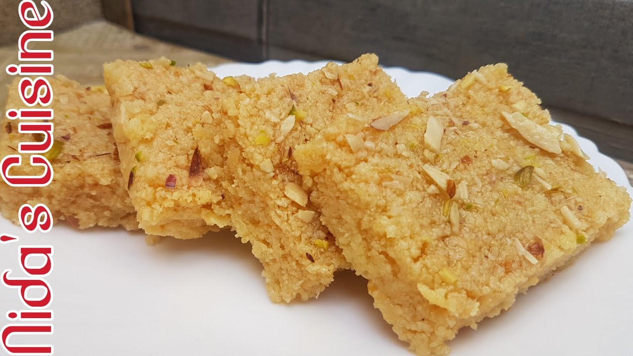 Khoya burfi without Adding khoya - Nida's Cuisine - Sweets - YouTube