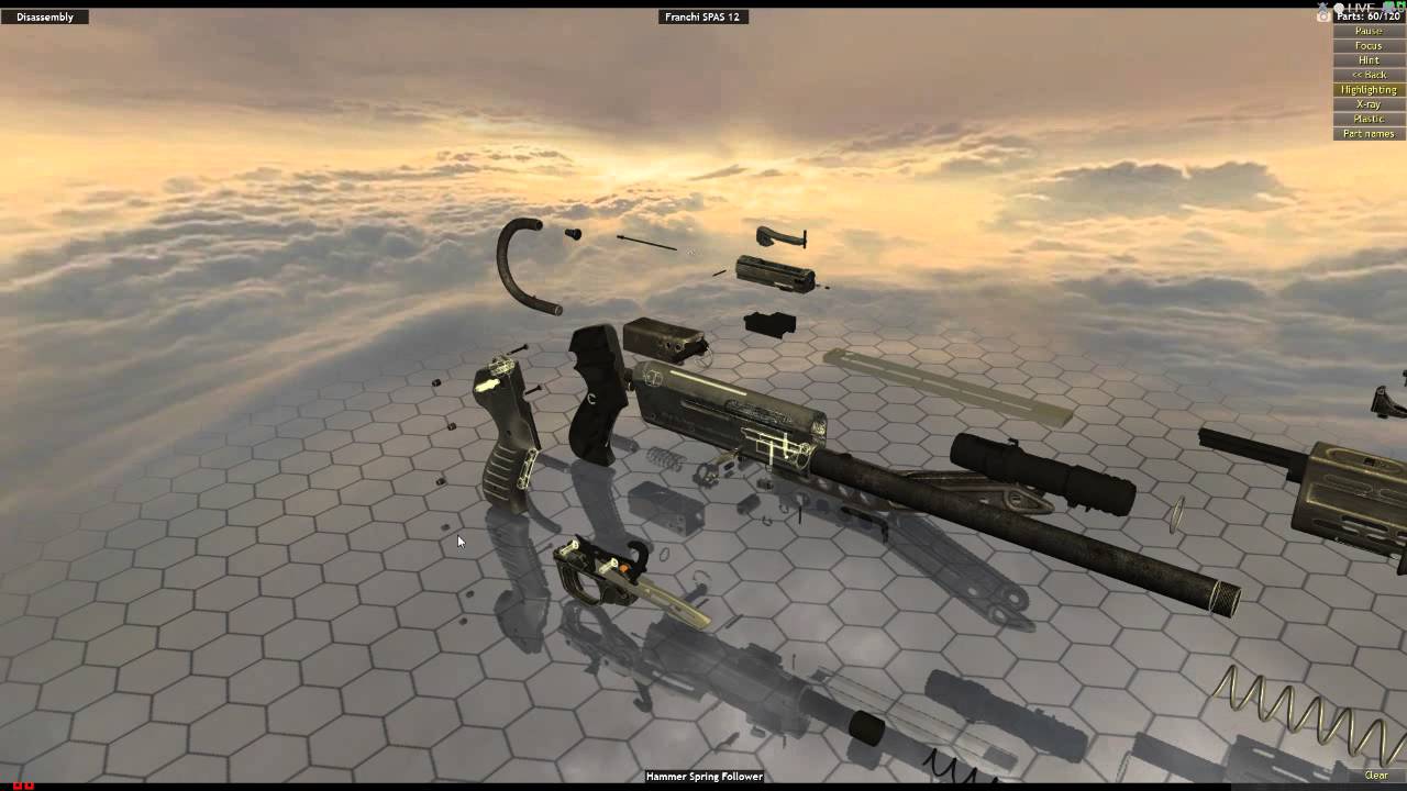 SPAS-12 Gun Disassembly in 3D Animation [118parts] - YouTube