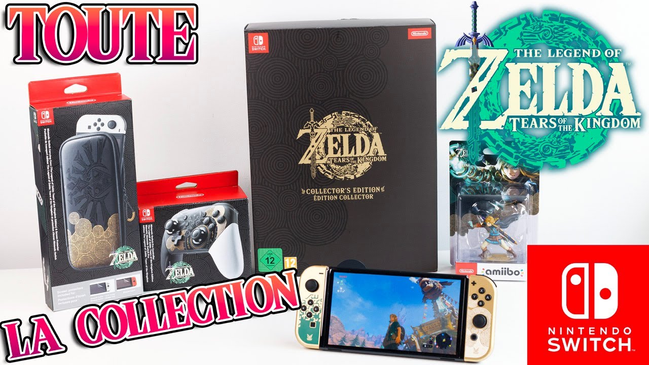 ZELDA TEARS OF THE KINGDOM Toute la gamme Collector Nintendo Switch Oled Manette Pro Amiibo Etui ...
