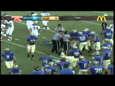 CAK WR/DB #21 Coby Campbell dives to recover a Grace fumble - YouTube