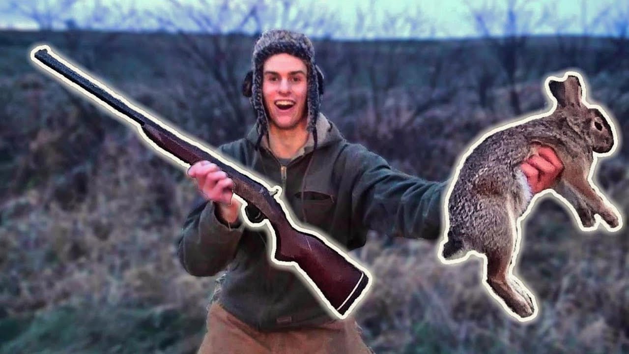Rabbit Hunting with a Youth Shotgun (catch and cook) - YouTube