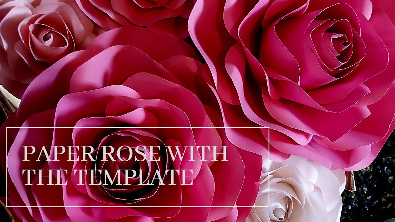 Paper Rose Template // Paper Rose Template easy steps // Paper Rose DIY ...
