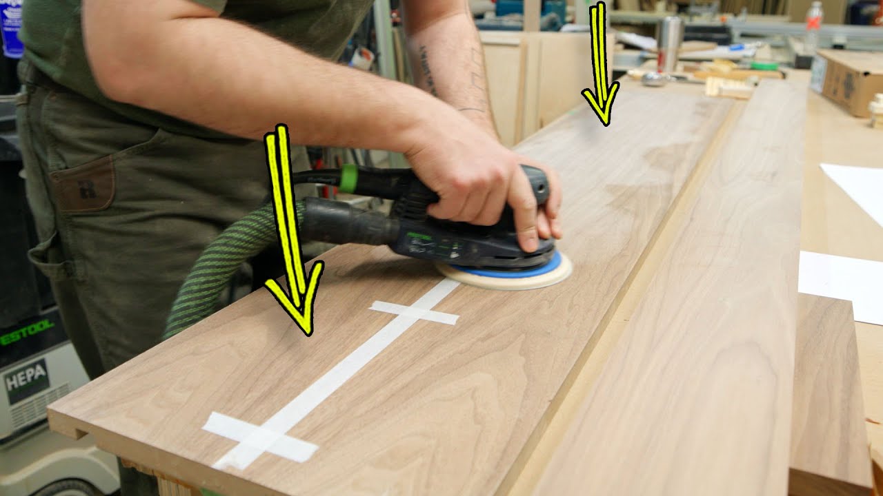 SANDING the veneer tape right off - YouTube