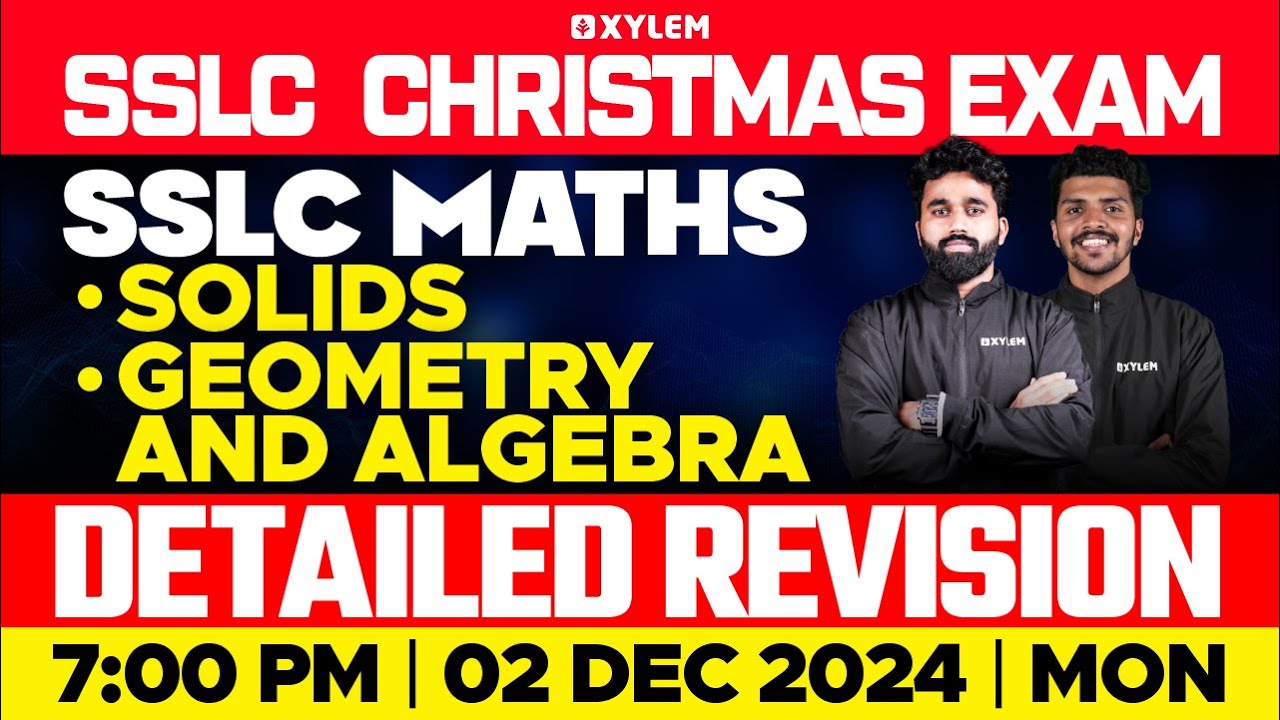 SSLC Christmas Exam Maths | Solids | Geometry and Algebra | Detailed ...