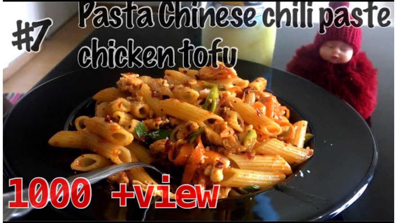 Pasta Chinese chili paste chicken and tofu |simple cook - YouTube