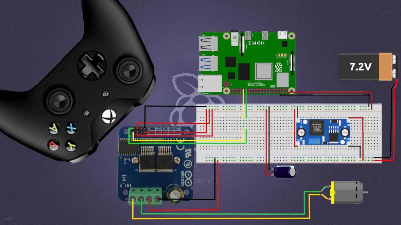 Control a DC Motor through a Raspberry Pi with a Bluetooth Xbox Controller! - YouTube
