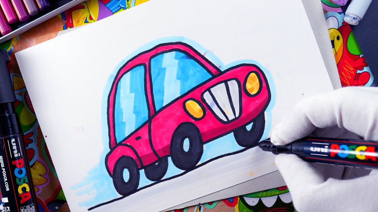 Vroom Vroom! Draw a Cool Cartoon Car in 3 Minutes! - YouTube