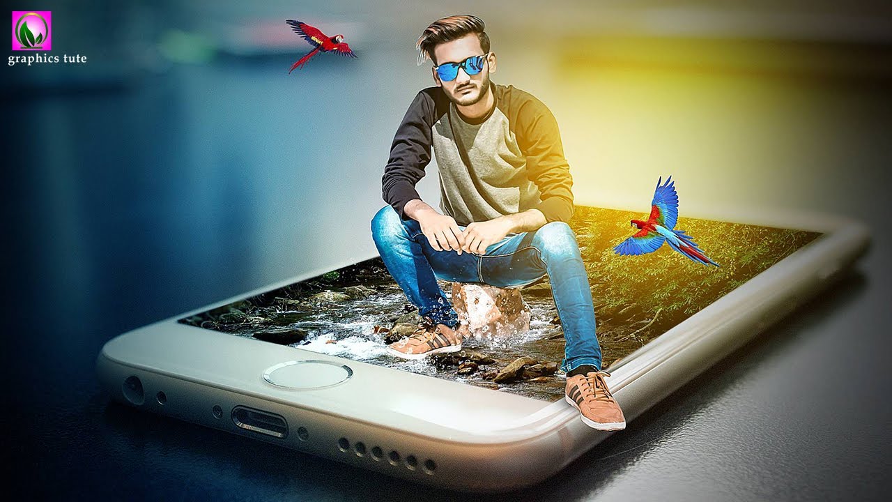 3d Mobile Pop Out Effect Photoshop Tutorial -Photoshop Tutorial Pop Out ...