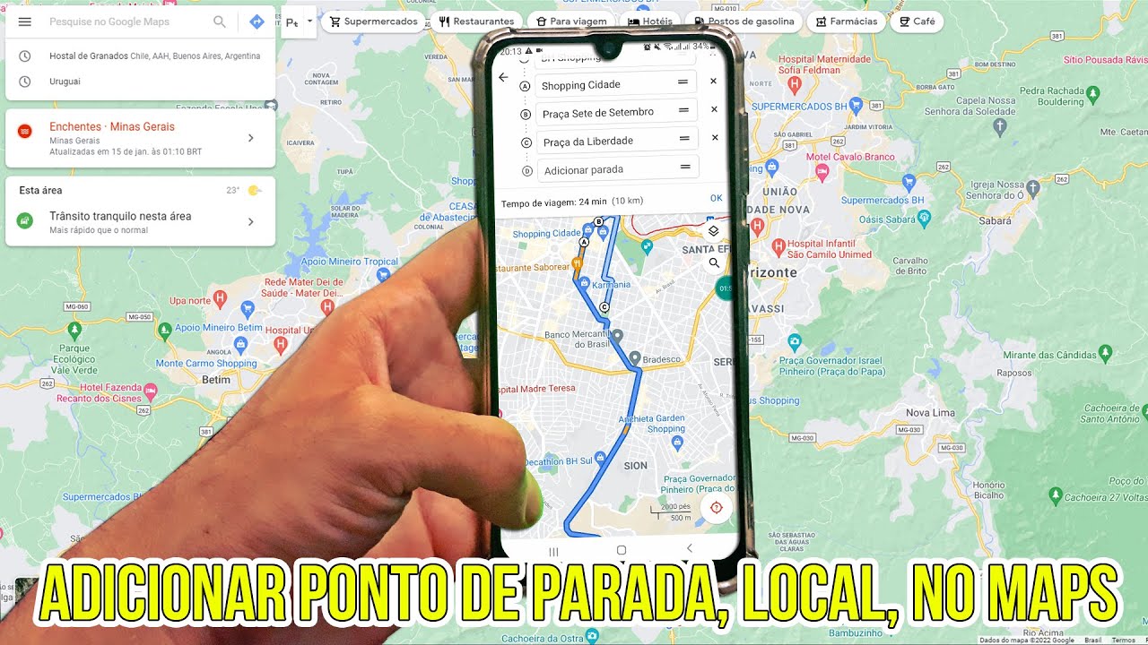 COMO ADICIONAR LOCAL, PARADAS NO GOOGLE MAPS - YouTube