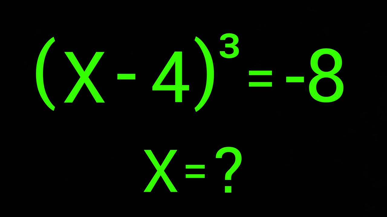 A Nice Algebra Equation. | X=? - YouTube