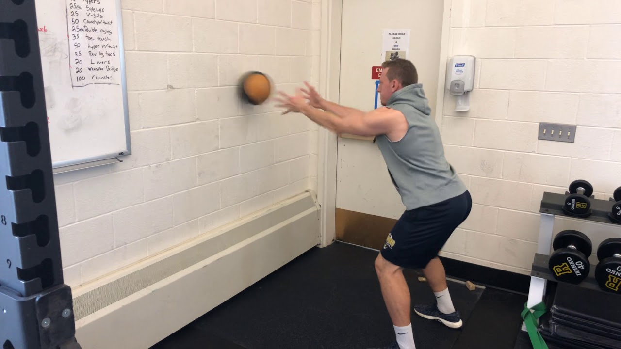 Med Ball Wall Pass - YouTube