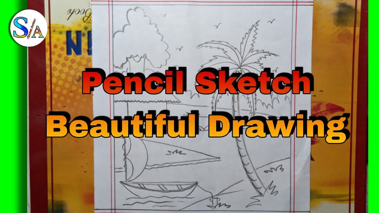 Sundor Village Scenery Drawing || Very Easy Drawing for Beginners ...