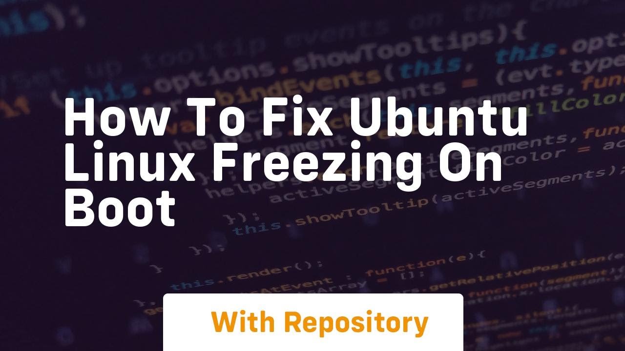 How to fix ubuntu linux freezing on boot - YouTube