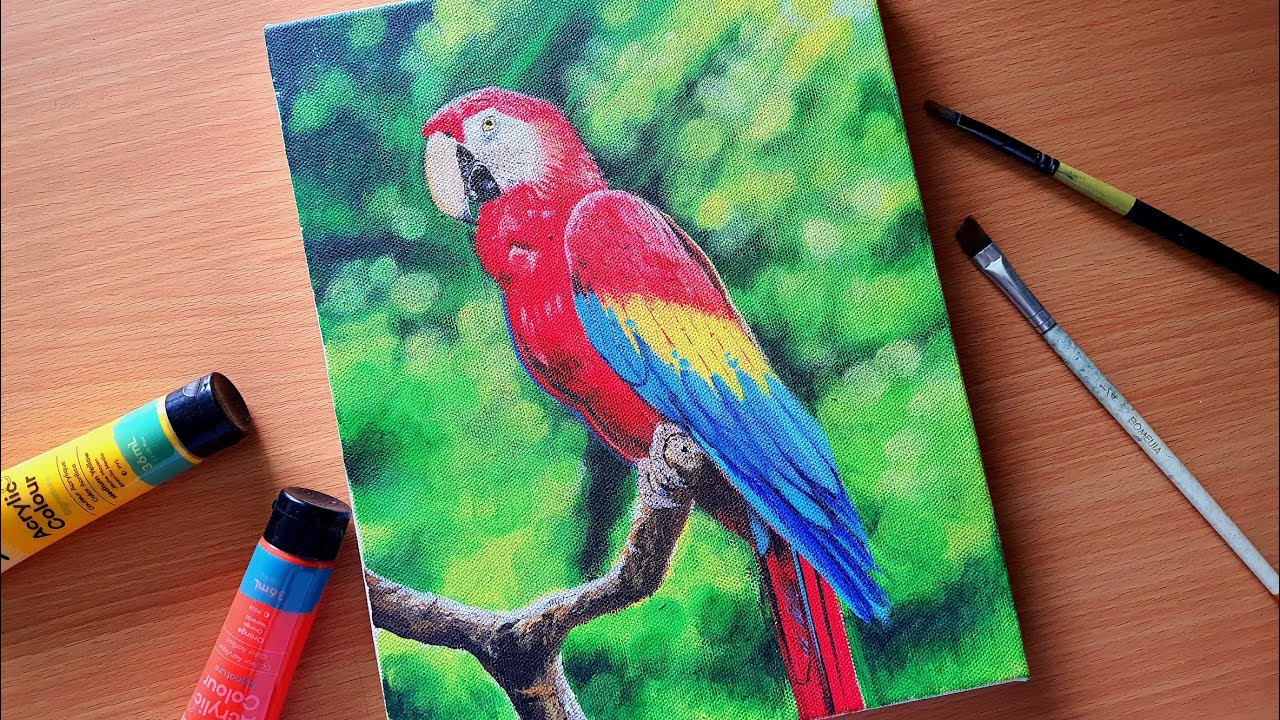 Acrylic Painting for Beginners | Easy Bird Painting Tutorial - YouTube