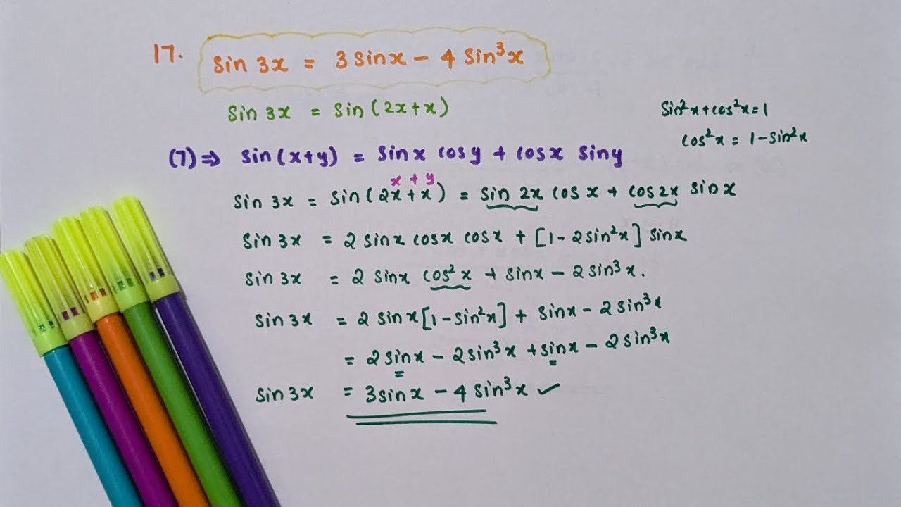 sin3x=3sinx-4sin^3x//Trigonometric Identity 17//Trigonometric functions ...
