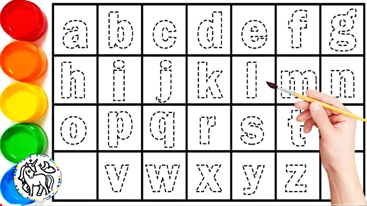 English alphabets | How to Draw & Paint Small Letter Alphabet a to z ...