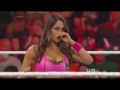 720pHD RAW WWE Divas Handicap Match Nikki Bella vs Alicia Fox & Aksana