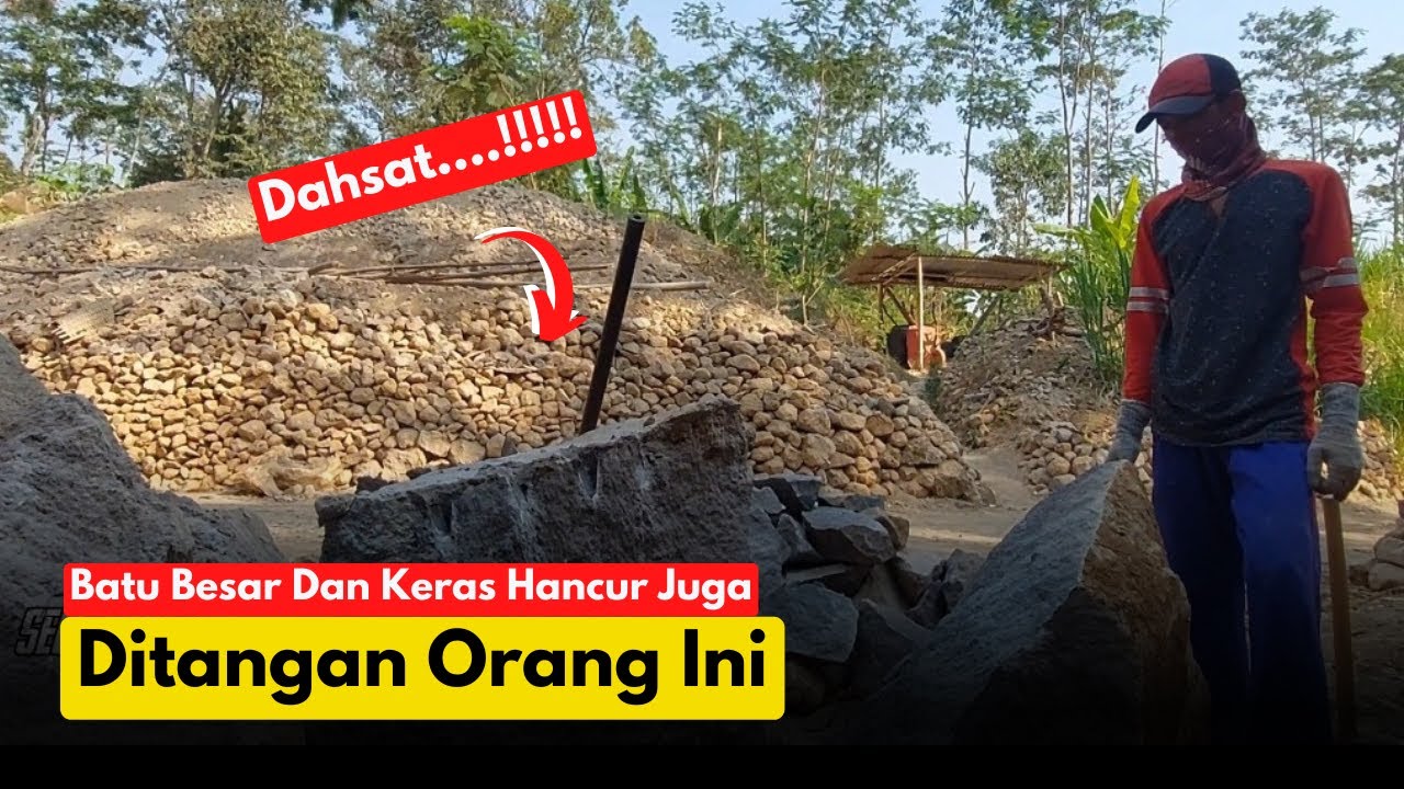 ⛔ DAHSAT,,,!!! BATU BESAR DAN KERAS HANCUR JUGA DI TANGAN ORANG INI ...