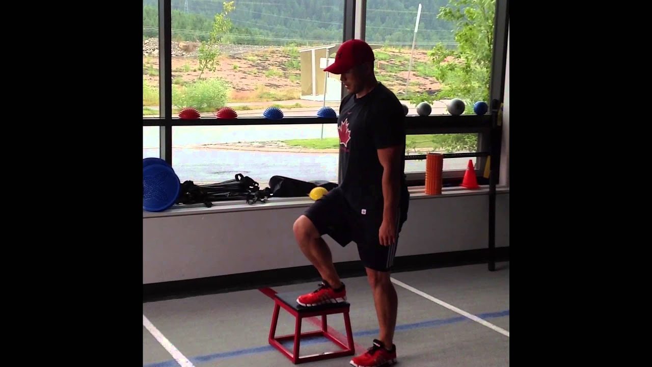 Box Step Up with Knee Drive - YouTube