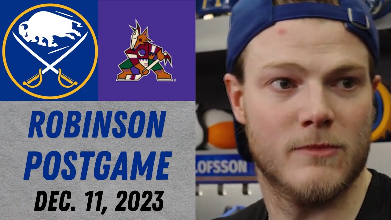 Eric Robinson Postgame Interview vs Arizona Coyotes (12/11/2023) - YouTube