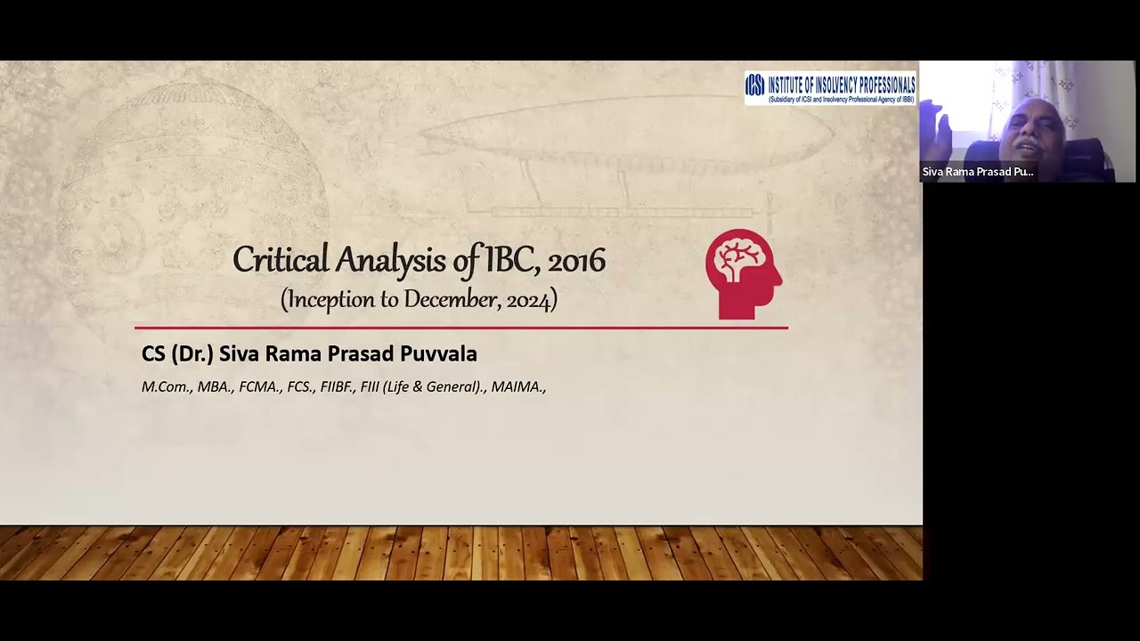 Workshop | Critical Analysis of IBC and Commercial Wisdom of CoC (Part ...