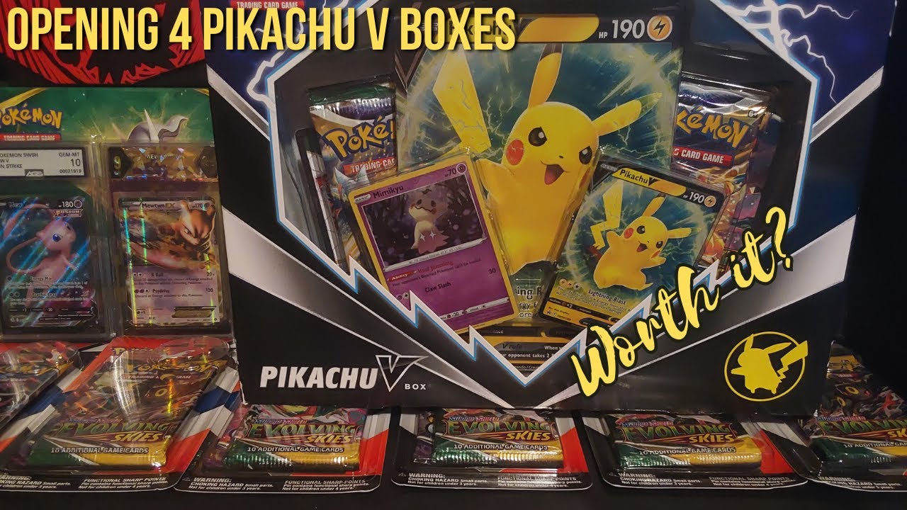 OPENING 4 PIKACHU V BOXES 20 BUCKS EACH!! WAS IT WORTH IT? - YouTube