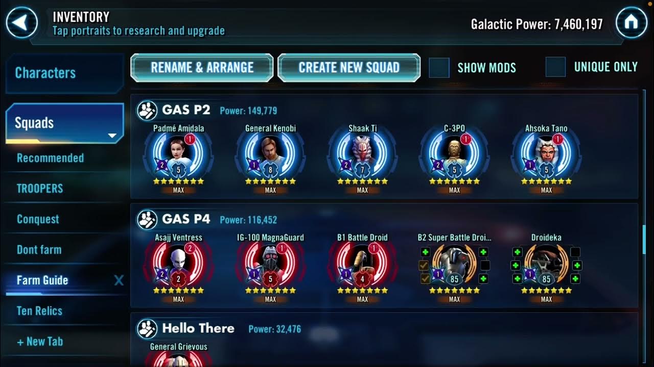 New Player Farming Guide - SWGOH - YouTube