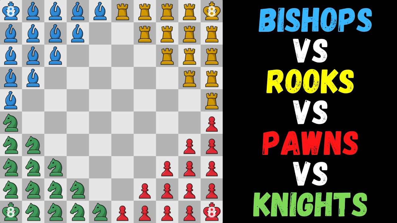 Bishops VS Rooks VS Pawns VS Knights | Fairy Chess - YouTube