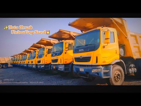 Tata signa treller unloading sand|Suman_Technician - YouTube